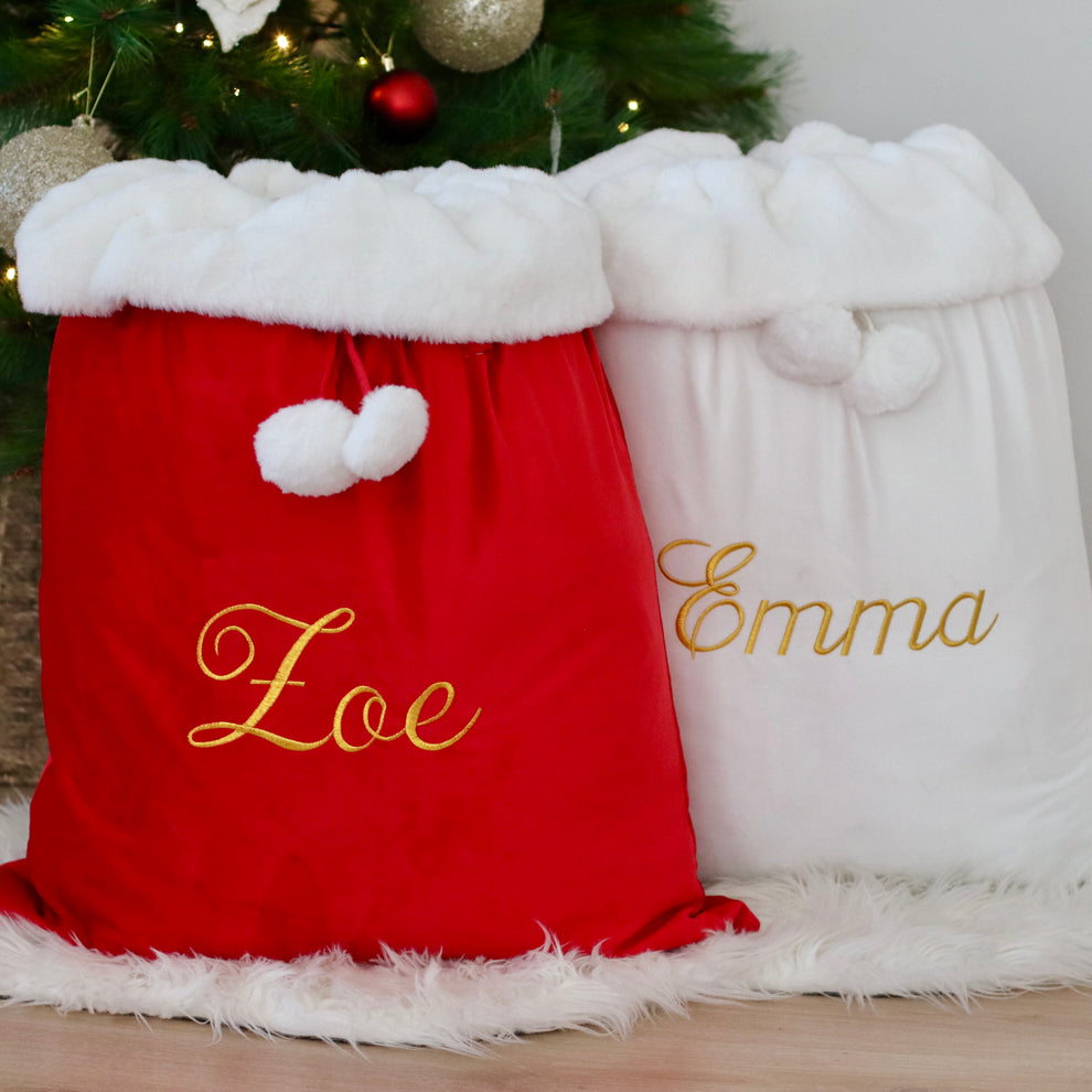 Personalised Velvet Santa Sack – Bespoke Baby Co