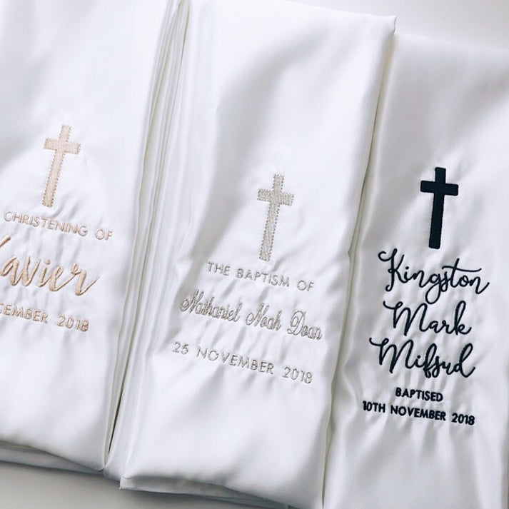 Embroidered Baptism Stole – Bespoke Baby Co